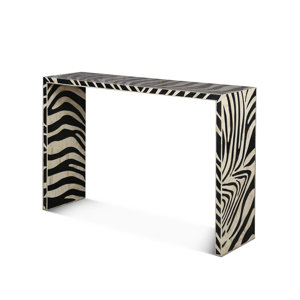 Mercer41 Dean Alexandria 54" Console Table With Bone Inlay In A Zebra Pattern | Wayfair